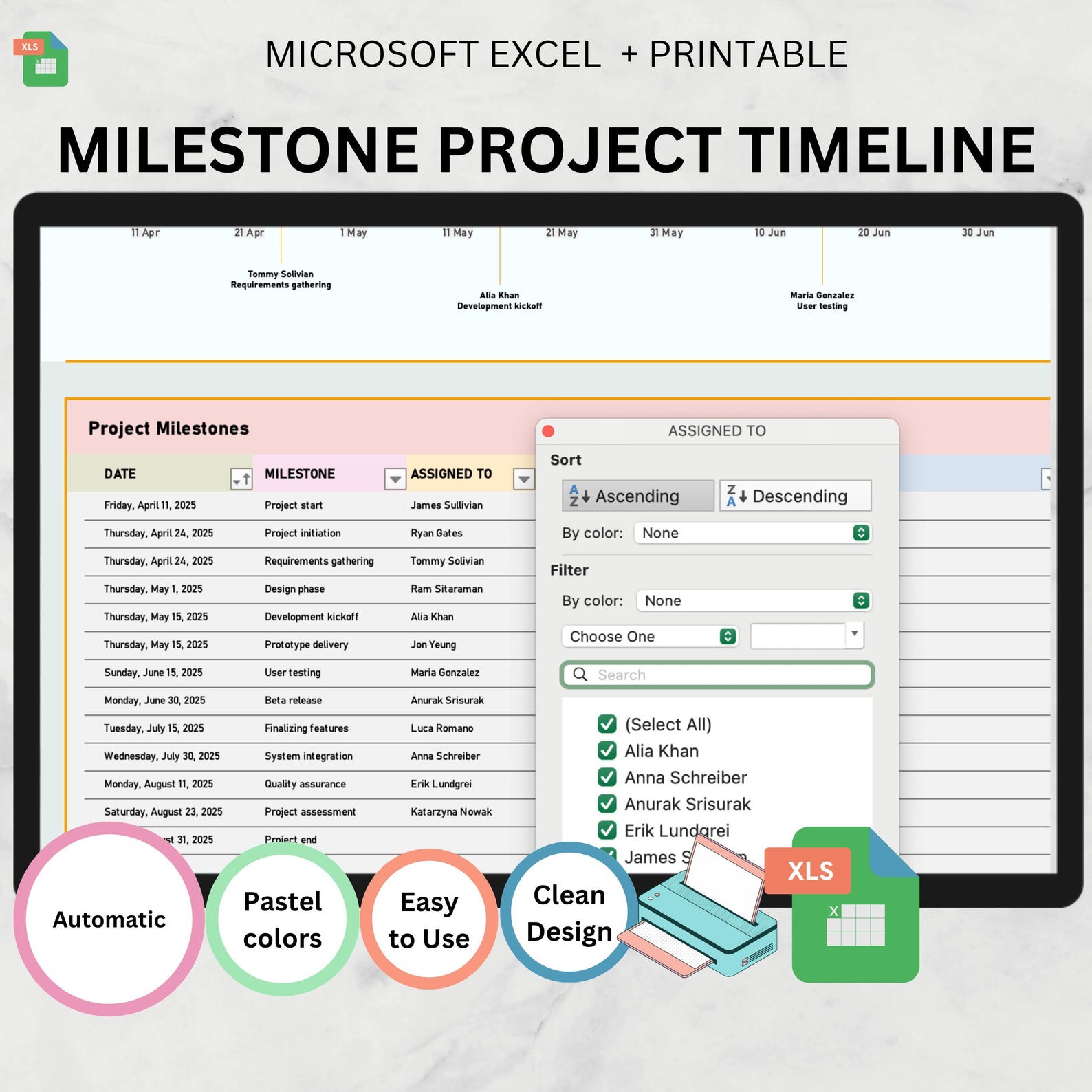 Milestone Project Timeline Excel Spreadsheet Project Timeline Xls Excel ...