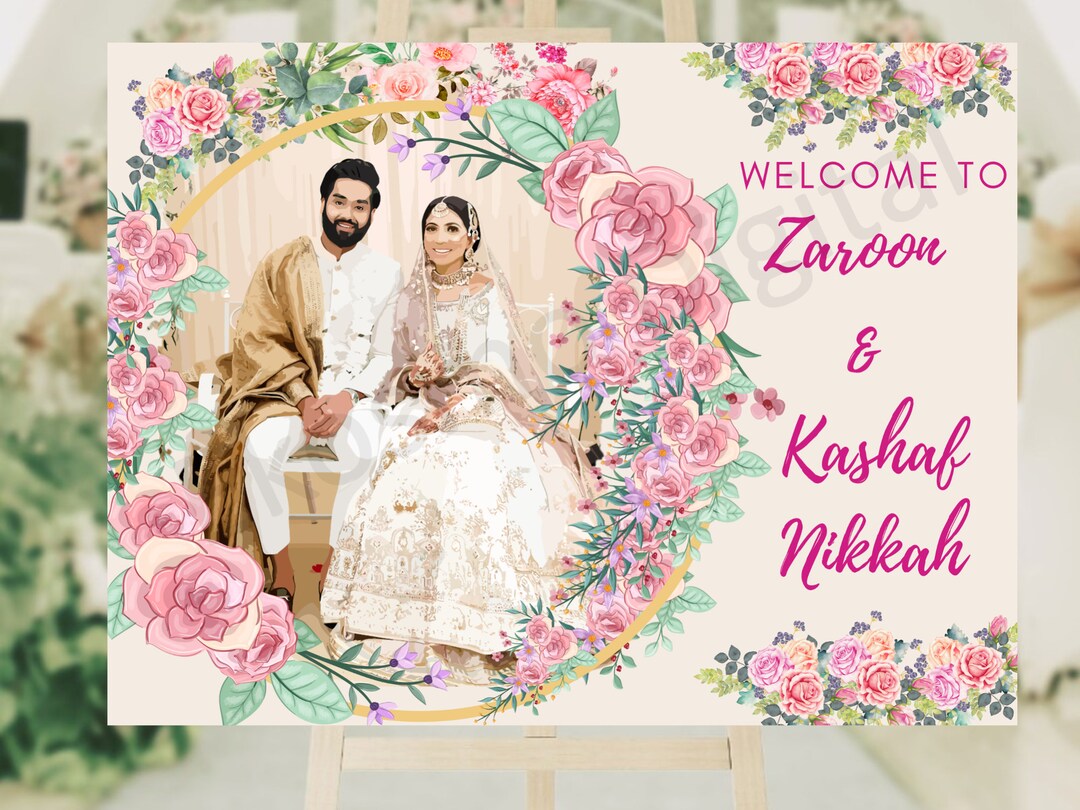 Nikkah Welcome Sign Nikkah Sign Personalized Nikkah Sign - Etsy