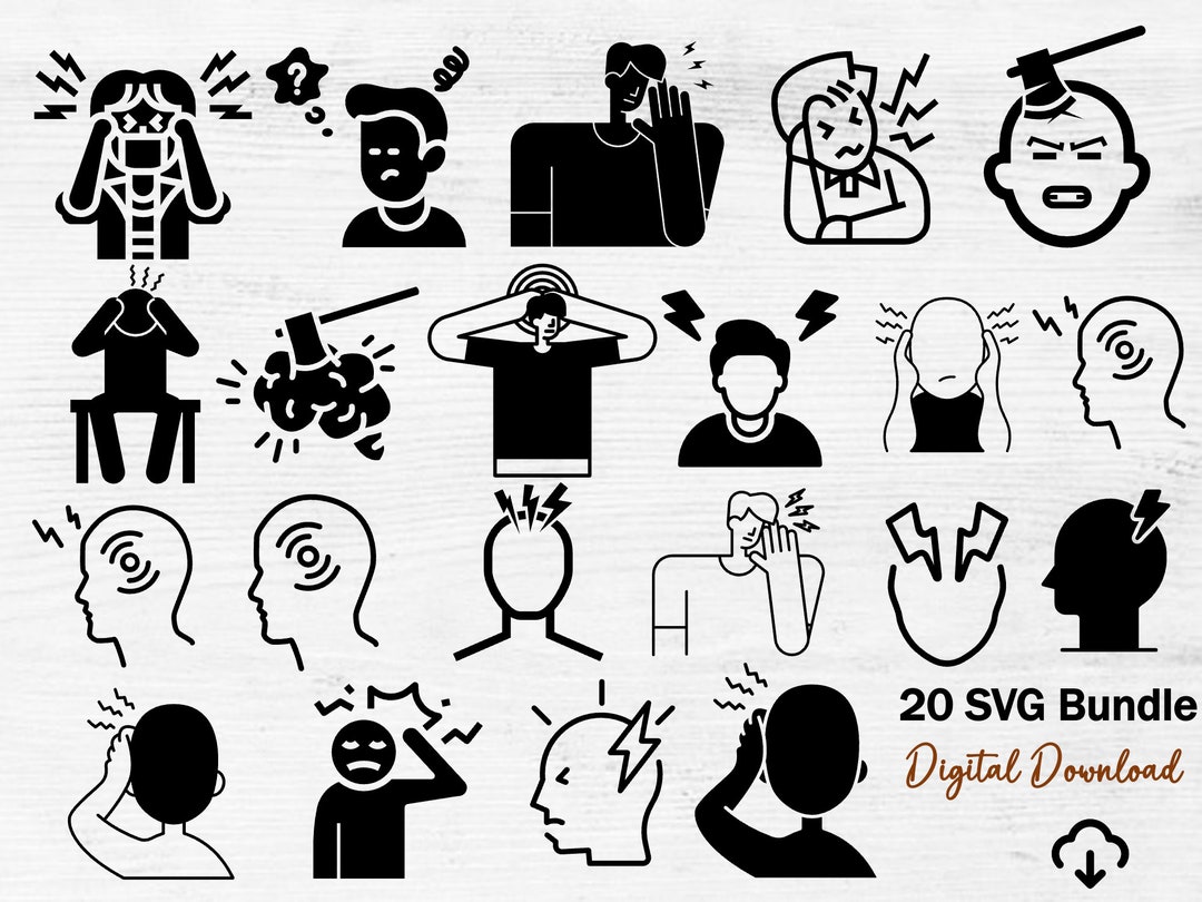 Migraine Svg Migraine Headache Svg Migraine Svg Bundle Migraine Pain ...