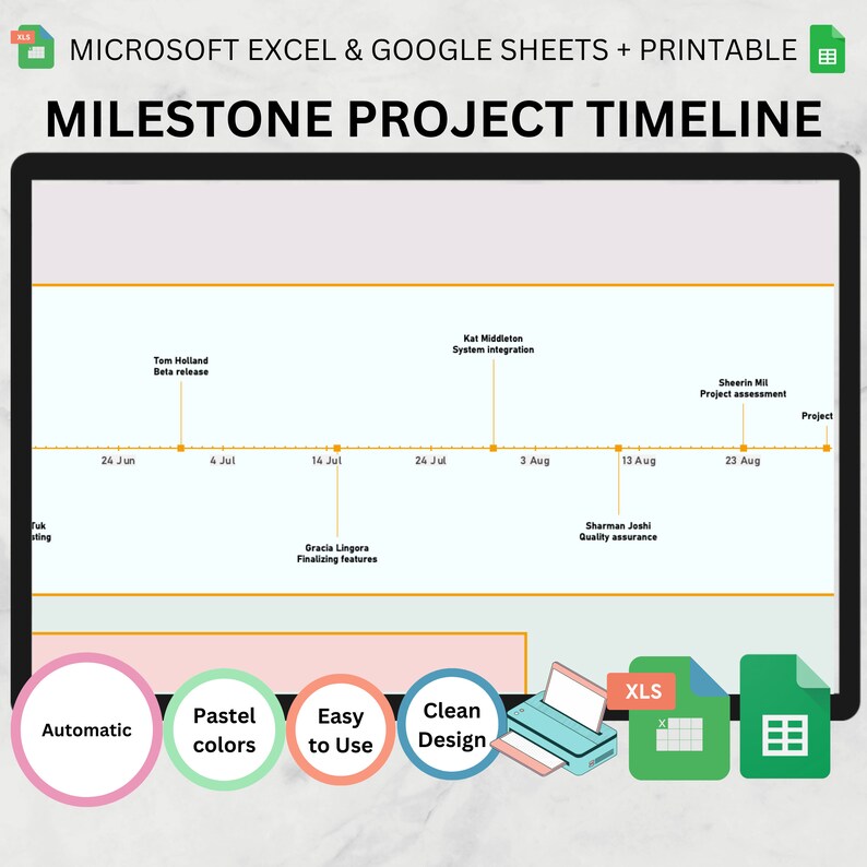 Milestone Project Timeline Excel Spreadsheet Project Timeline Google ...