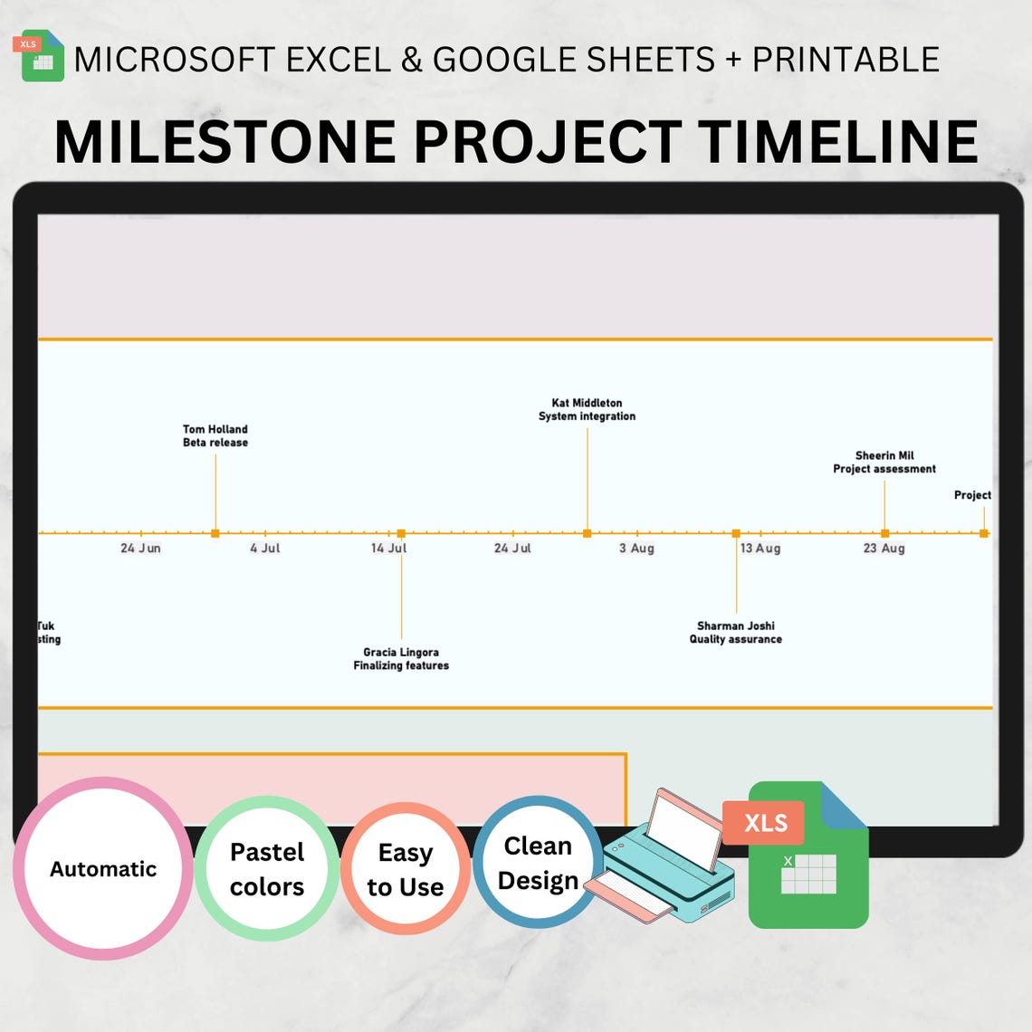 Milestone Project Timeline Excel Spreadsheet Project Timeline Xls Excel ...