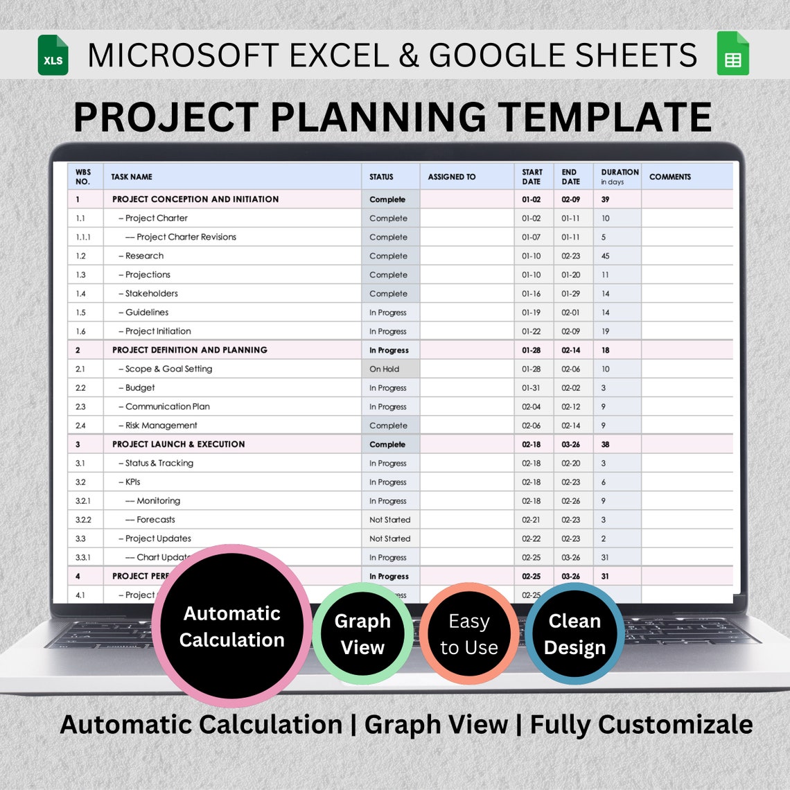 Project Planning Excel Template Excel Spreadsheet Google Sheets Project ...
