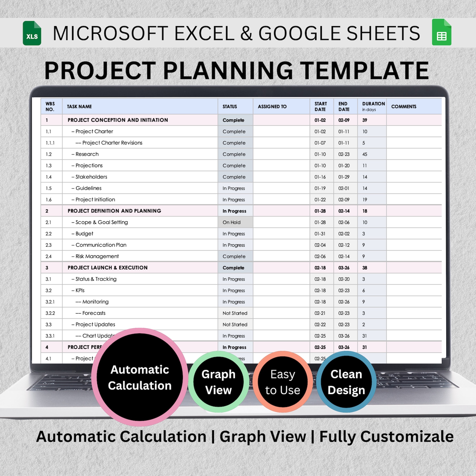 Project Planning Excel Template Excel Spreadsheet Google Sheets Project ...