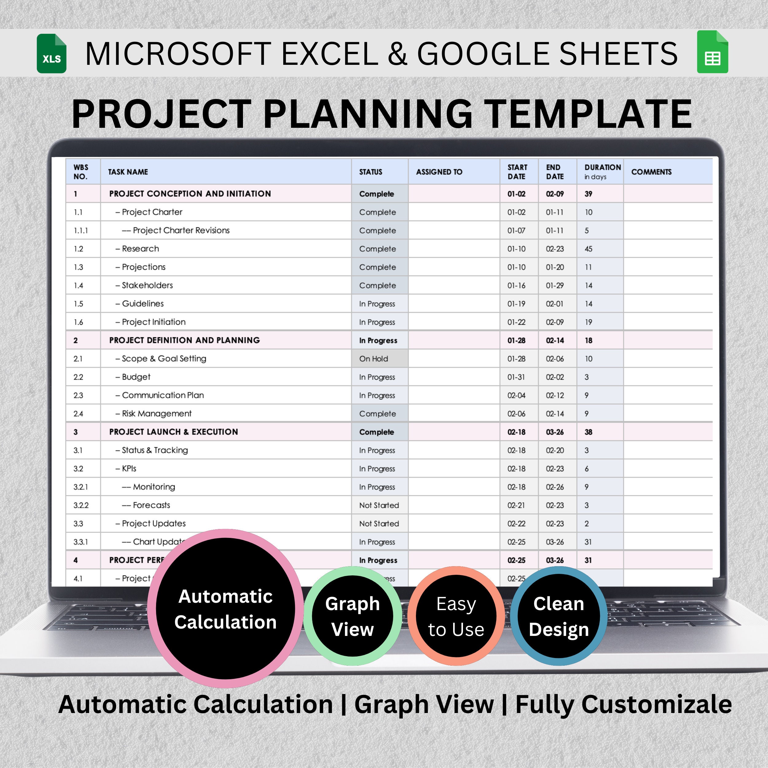 Project Planning Excel Template Excel Spreadsheet Google Sheets Project ...