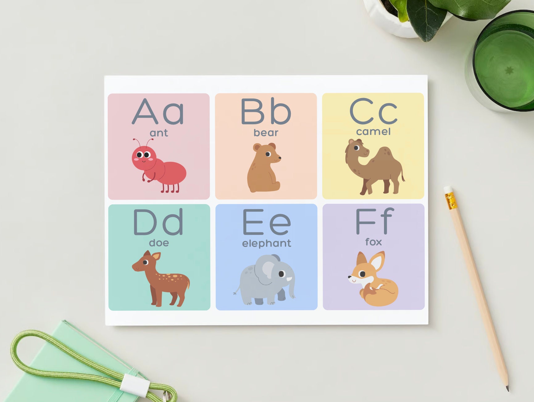 Alphabet Animal Flashcards Printable ABC Flashcards Animal Names for ...