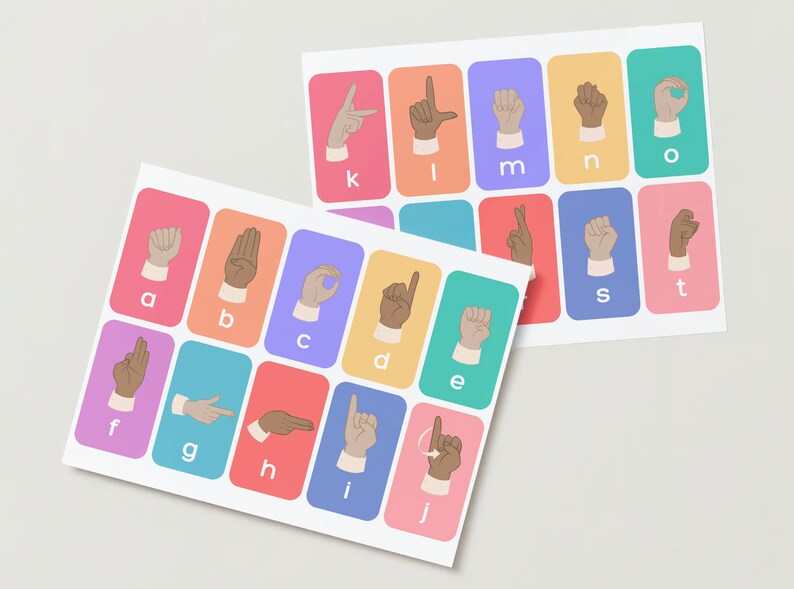 Printable Sign Language Alphabet Cards ASL Alphabet PDF Flashcards ...