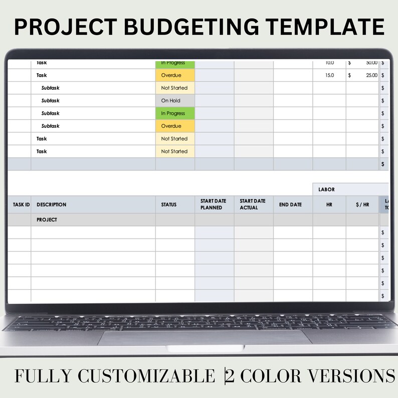 Excel Project Budget Template: Customizable Budget Planner (digital Download) - Etsy