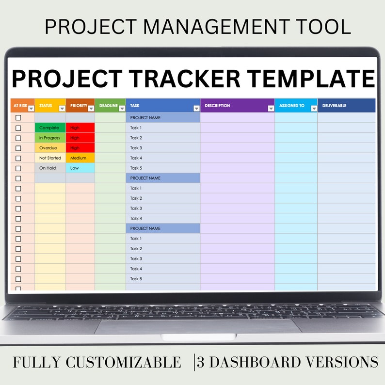 Project Tracker Excel Template: Customizable Project Management ...