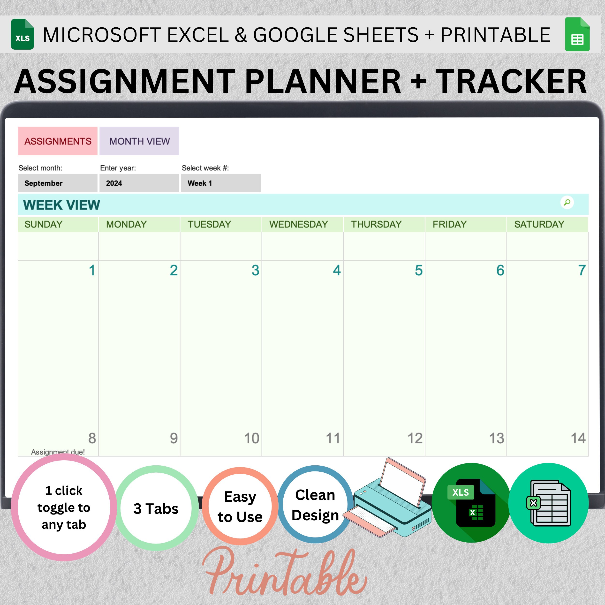 Student Assignment Planner + Assignment Tracker Weekly & Monthly ...