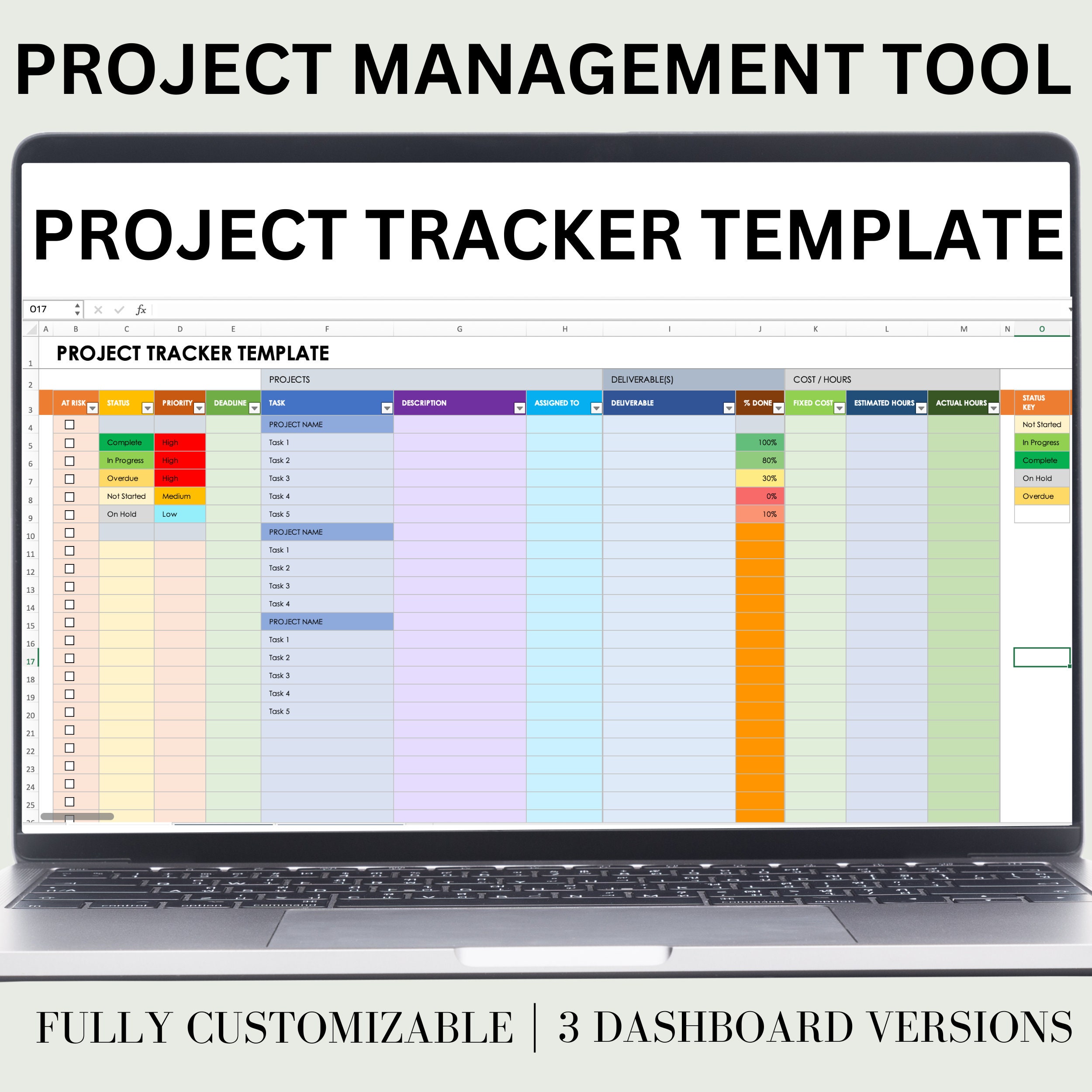 Project Tracker Template Project Management Excel Spreadsheet Project ...