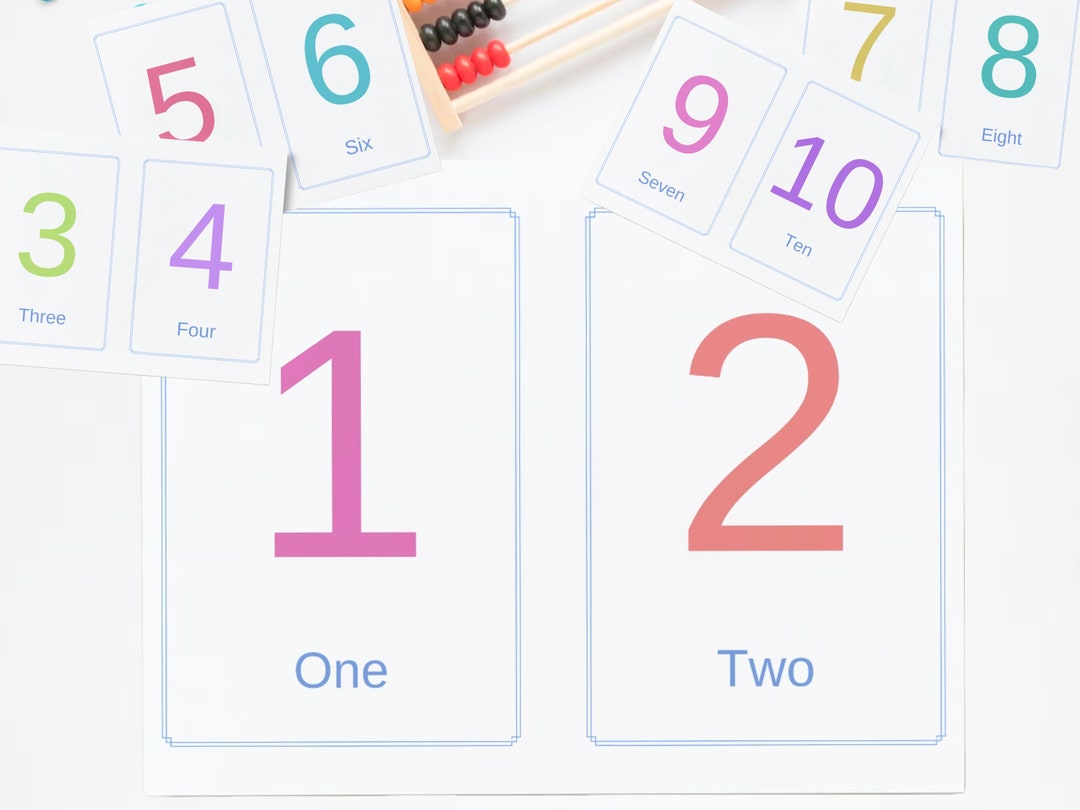 Number Flash Cards Homeschool Preschool Montessori Printable Cards Math ...