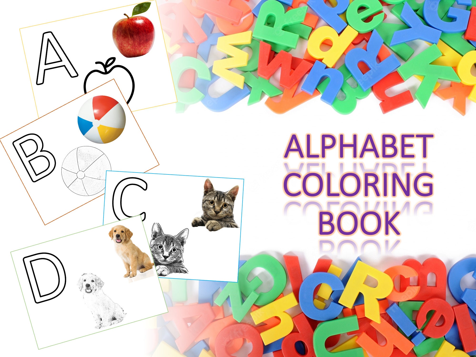 Alphabet Coloring Book Printable Alphabet Color Book Alphabet Coloring ...