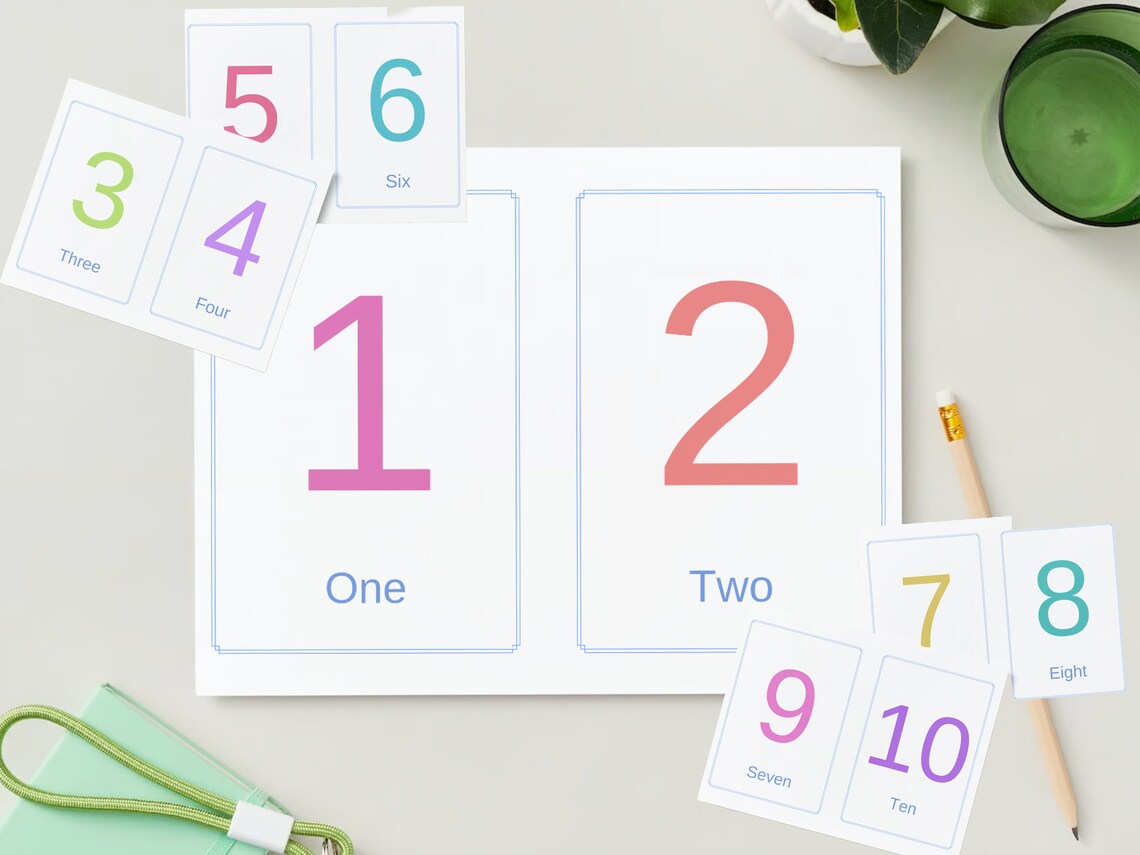 Number Flash Cards Homeschool Preschool Montessori Printable Cards Math ...