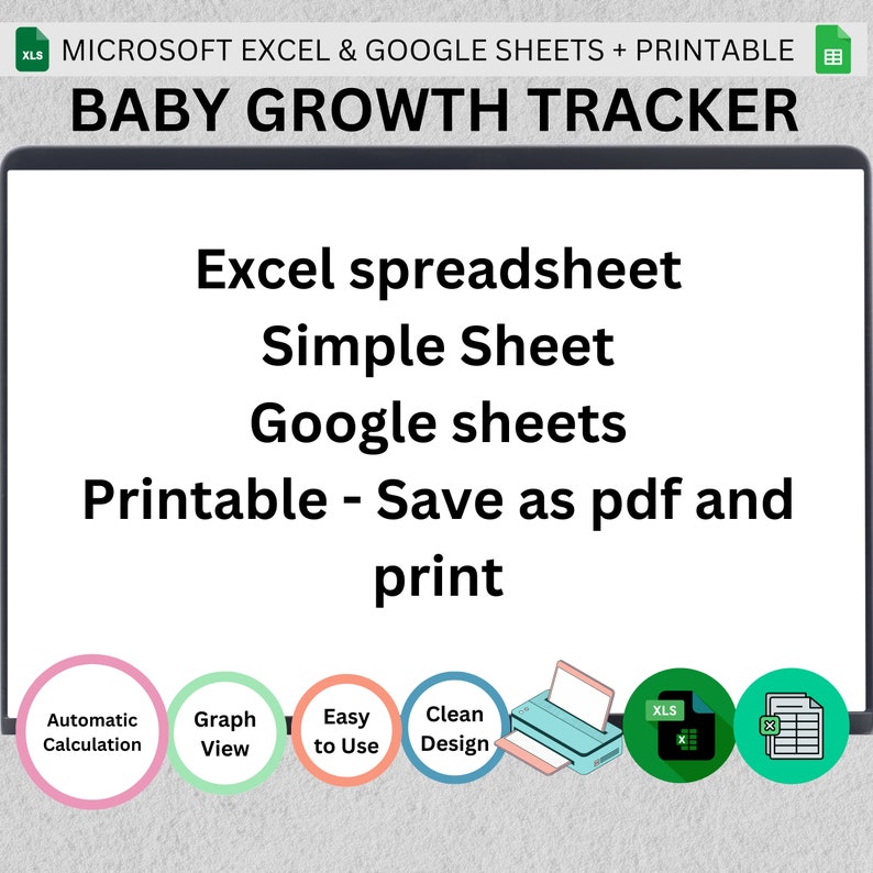 Baby Growth Tracker: Excel & Google Sheets (digital) - Etsy