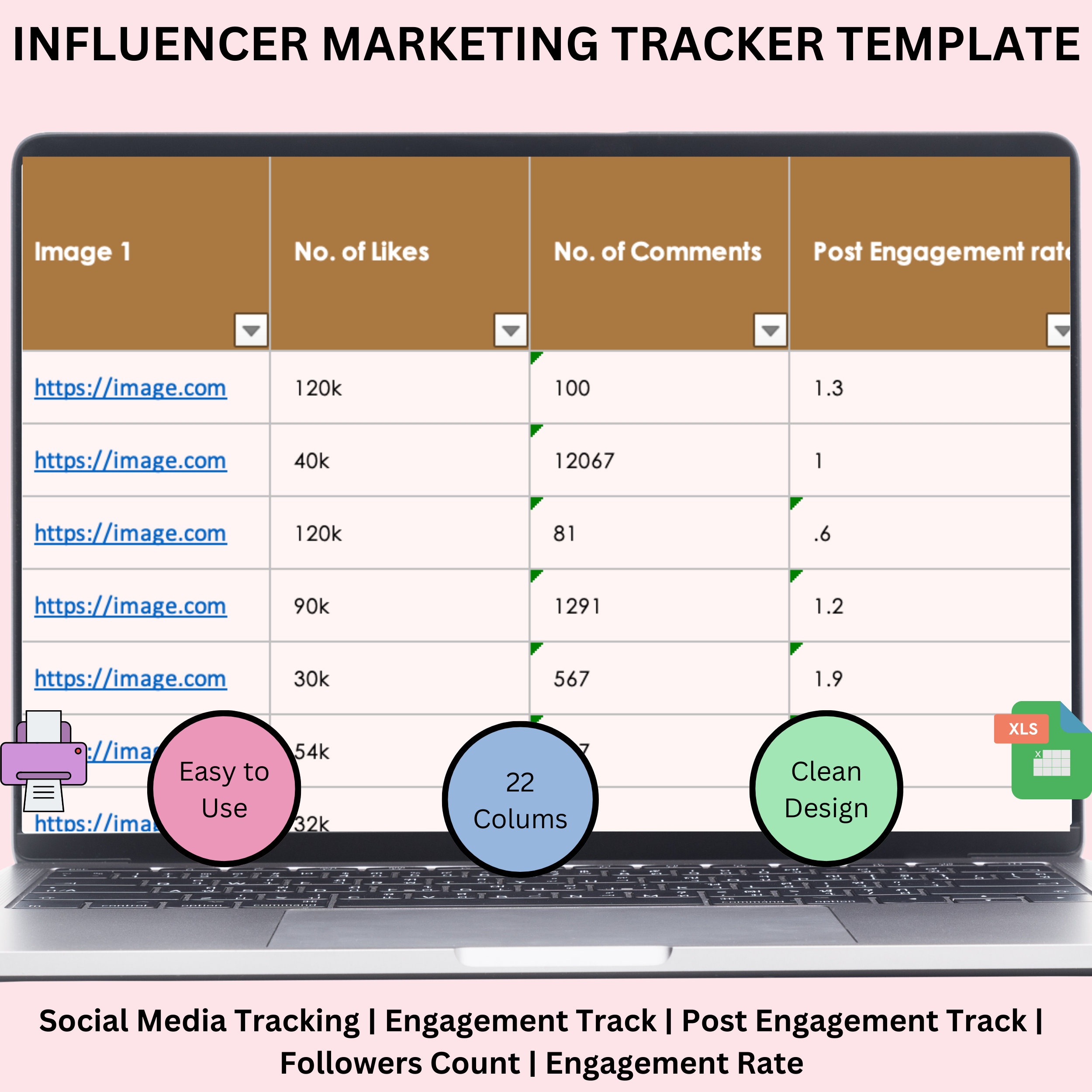 Influence Marketing Tracker Excel Template Influencer Marketing Plan ...