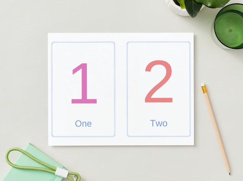 Number Flash Cards Homeschool Preschool Montessori Printable Cards Math ...