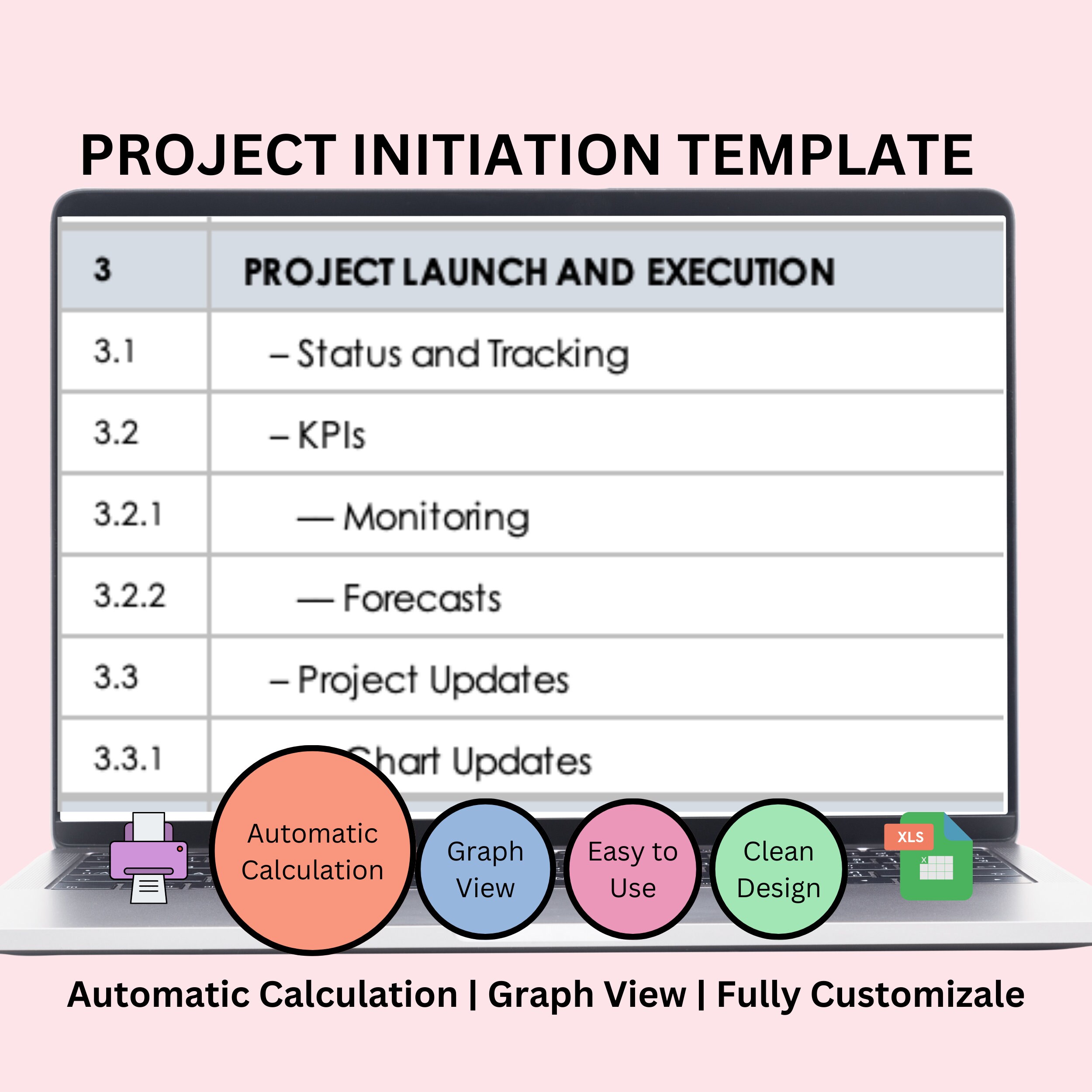 Project Initiation Excel Template Project Management Excel Spreadsheet ...