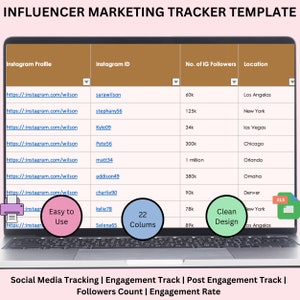 Influence Marketing Tracker Excel Template Influencer Marketing Plan ...