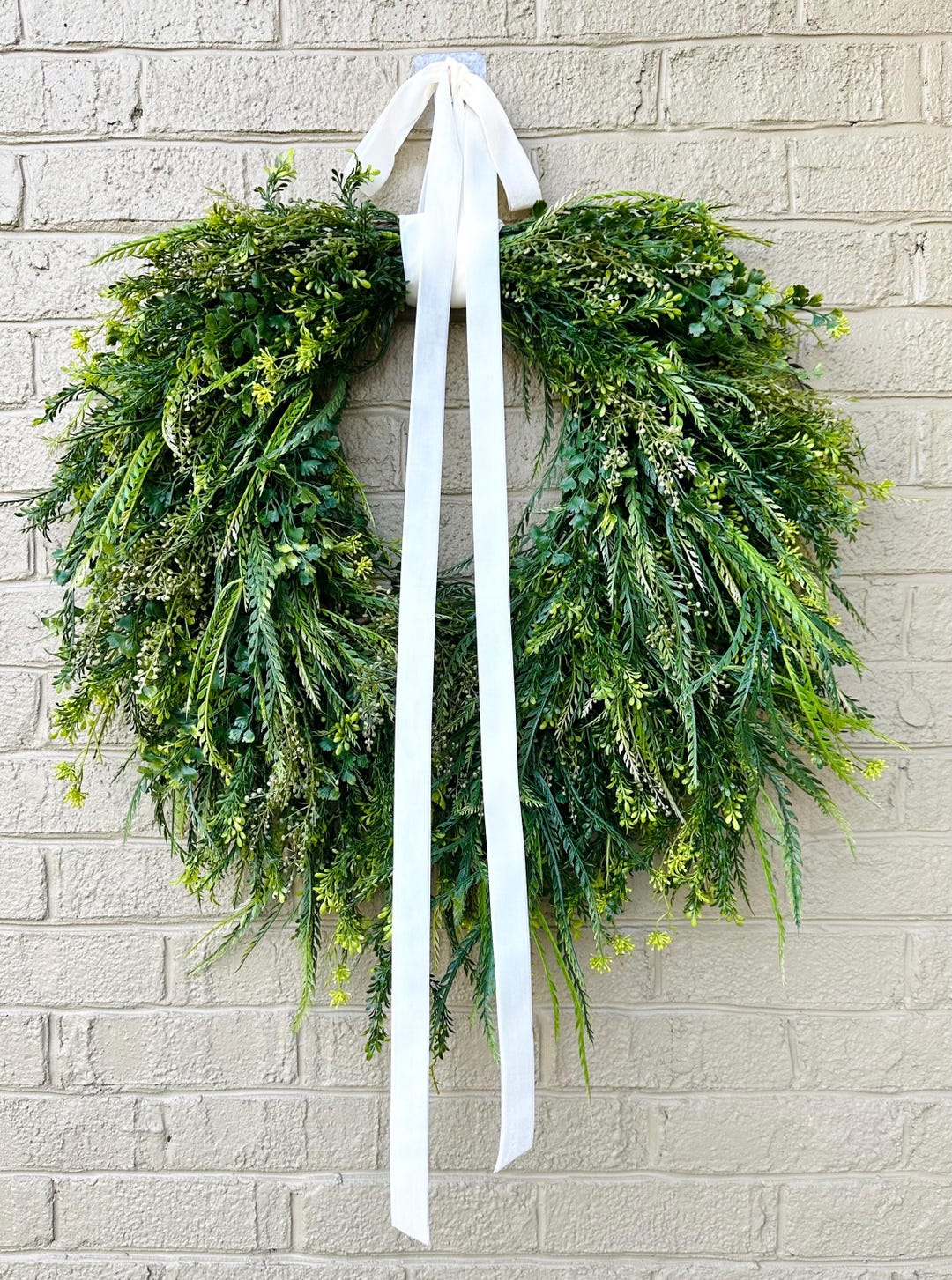 Cascading Greenery Wreath, Year Round Wreath for Front Door, All Season ...