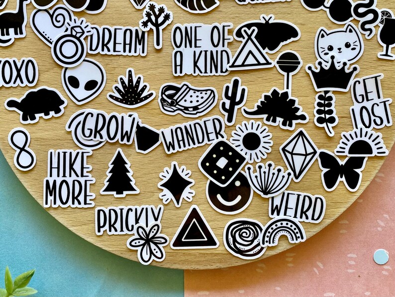 70 Pack Variety Stickers, Little Black Sticker Pack, Adventure and ...