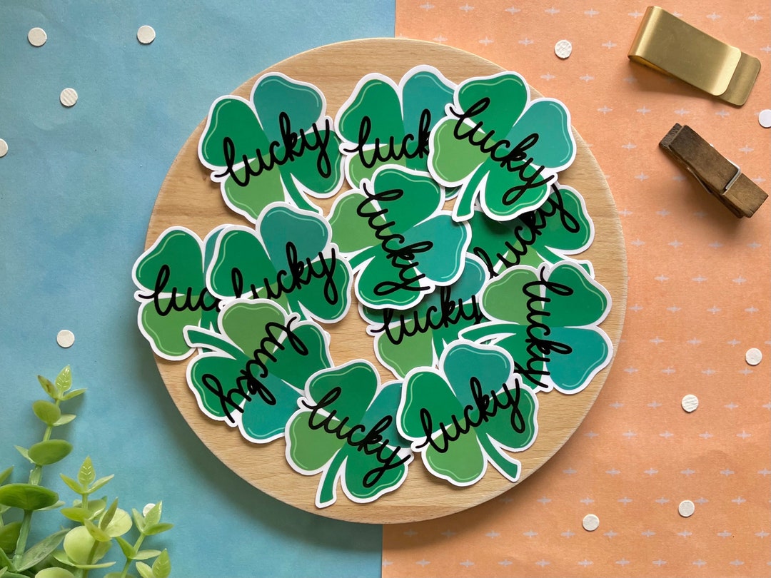 Lucky Four Leaf Clover Stickers, Pack of 12 St Patricks Day Party ...