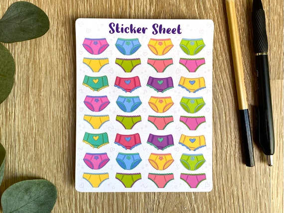Girls Potty Training Underwear Sticker Sheet Girls Stickers - Etsy