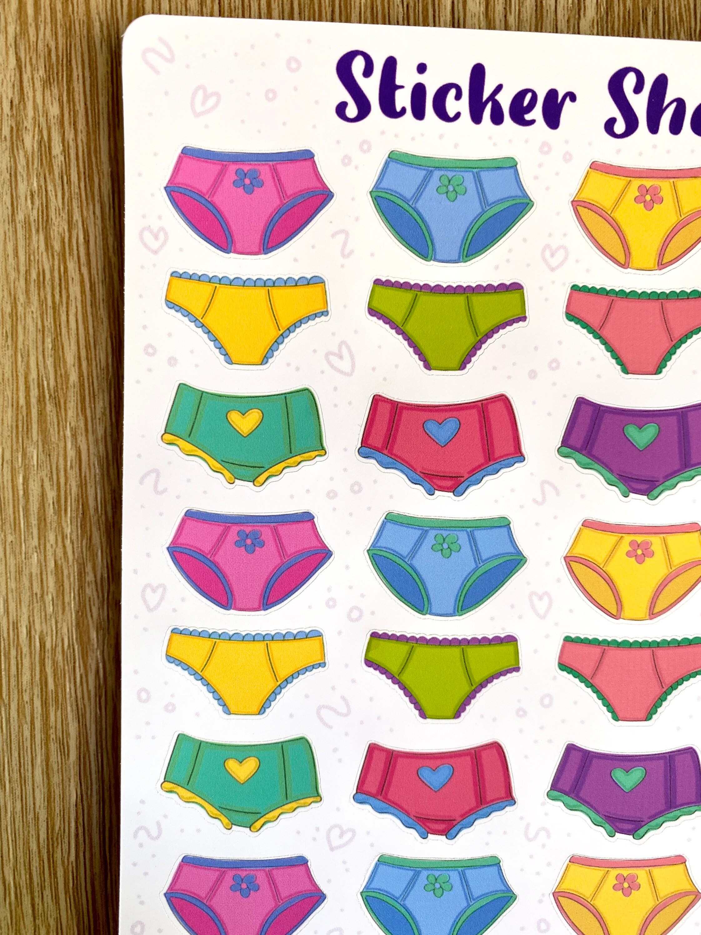 Girls Potty Training Underwear Sticker Sheet Girls Stickers - Etsy