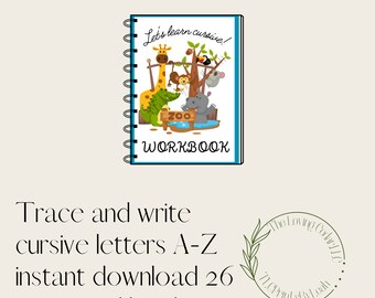 Cursive Workbook | Learn Cursive | Pdf Instant Download | A-Z Practice ...