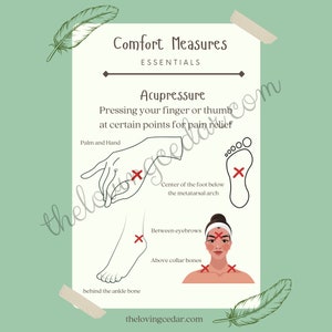 Comfort Measures Bundle Handouts | Birth Education | Midwife | Doula ...