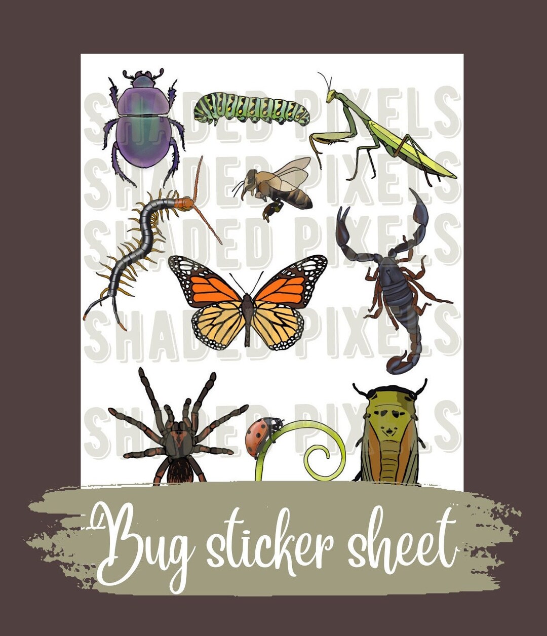 Printable Bug Sticker Sheet - Etsy
