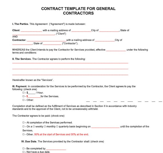 General Contract Template Download Document Editable - Etsy
