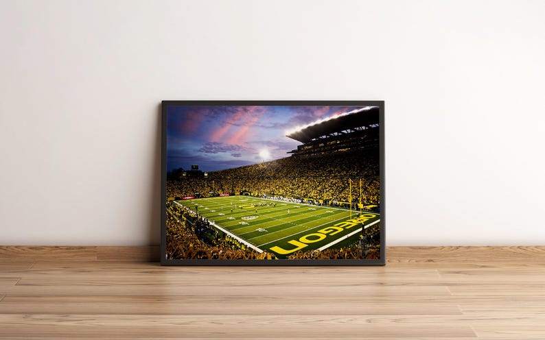 Autzen Stadium Canvas Print: Oregon Ducks Sunset Game Day Art - Etsy