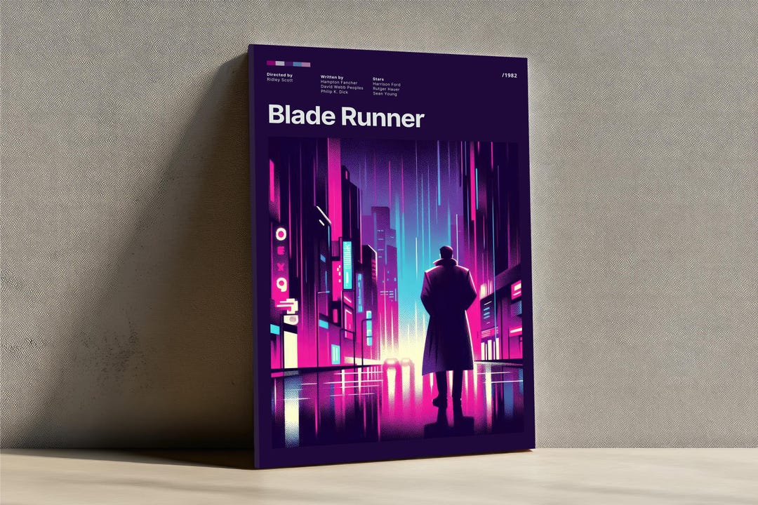 Blade Runner Art Print, Cyberpunk Sci-fi Wall Art, Futuristic Movie ...