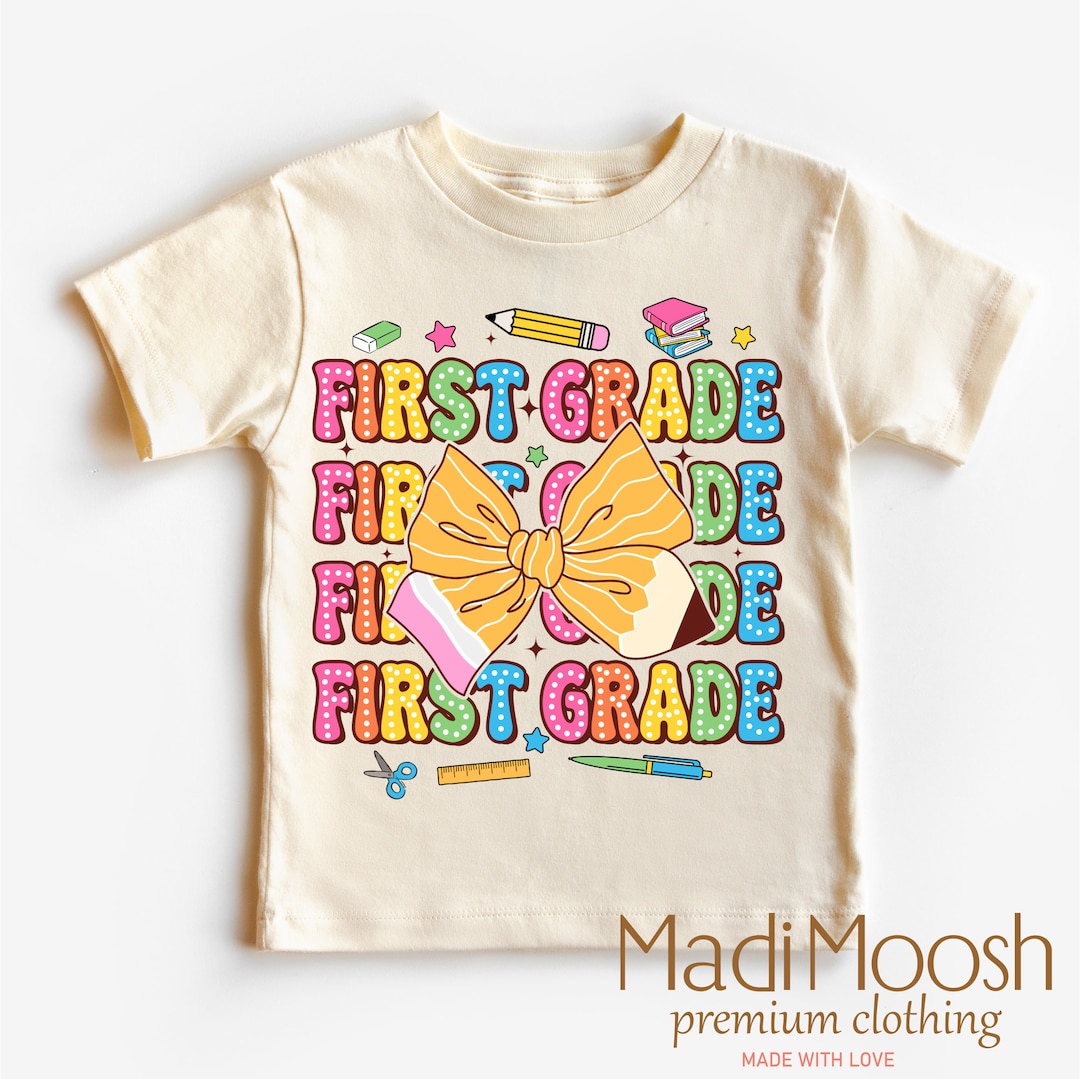 Girls Cute First Grade School Shirt - Back to School T-shirt - Kids ...