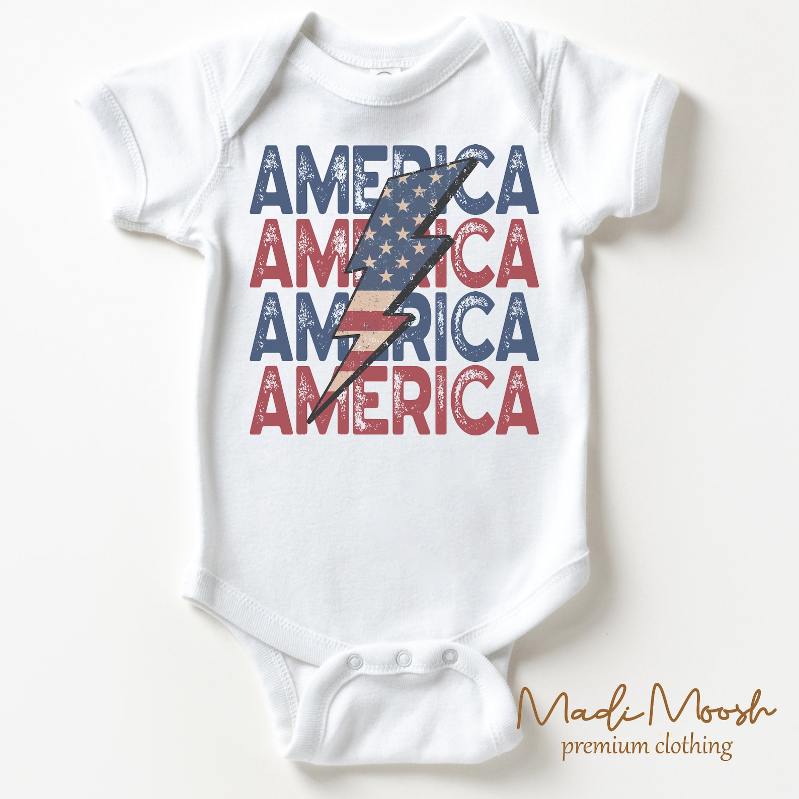 America America America Lightning Bolt Kids Shirt - 4th of July Toddler ...