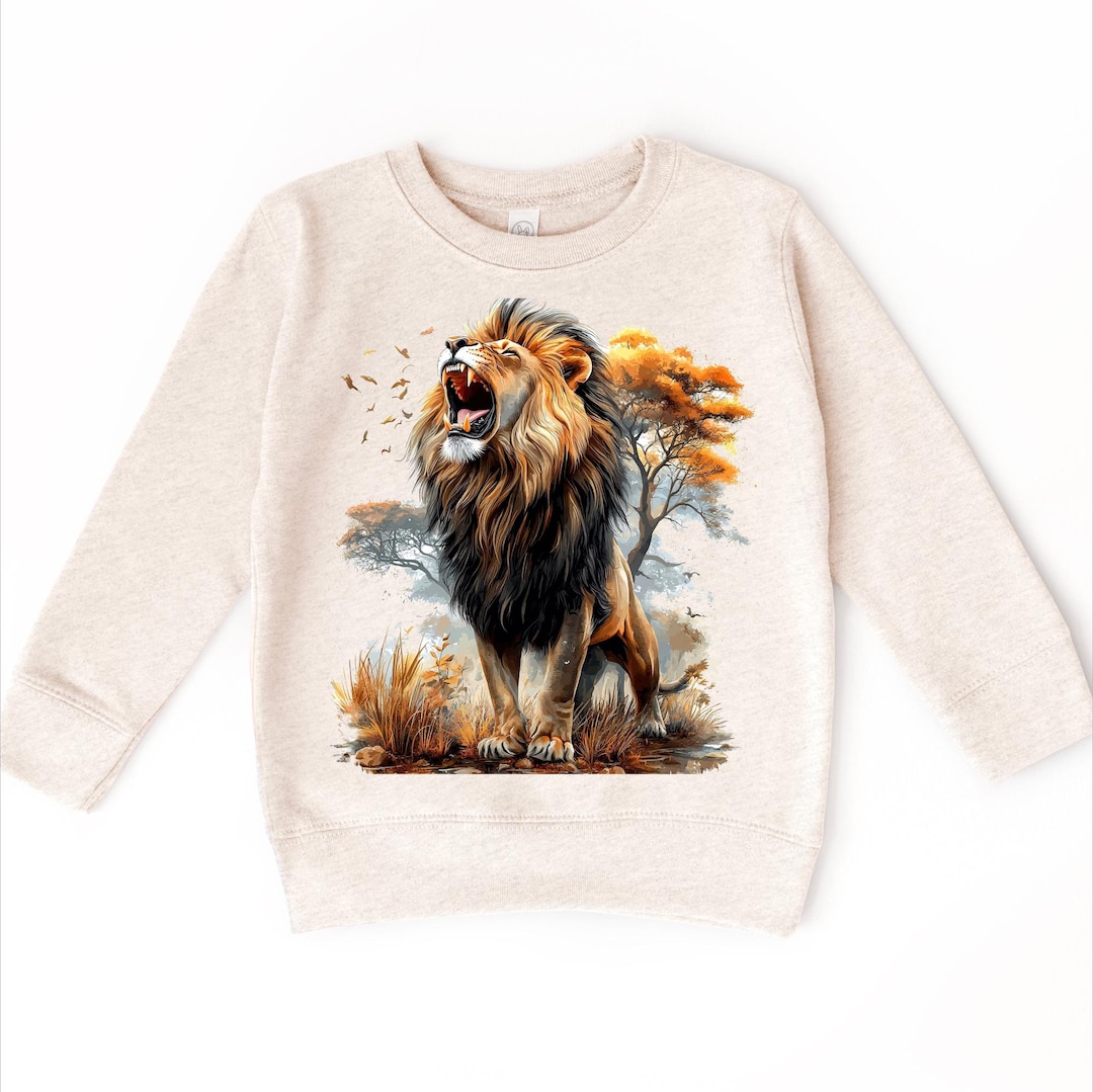 Retro King of the Jungle Safari Lion Sweatshirt, Kids and Adult Size ...