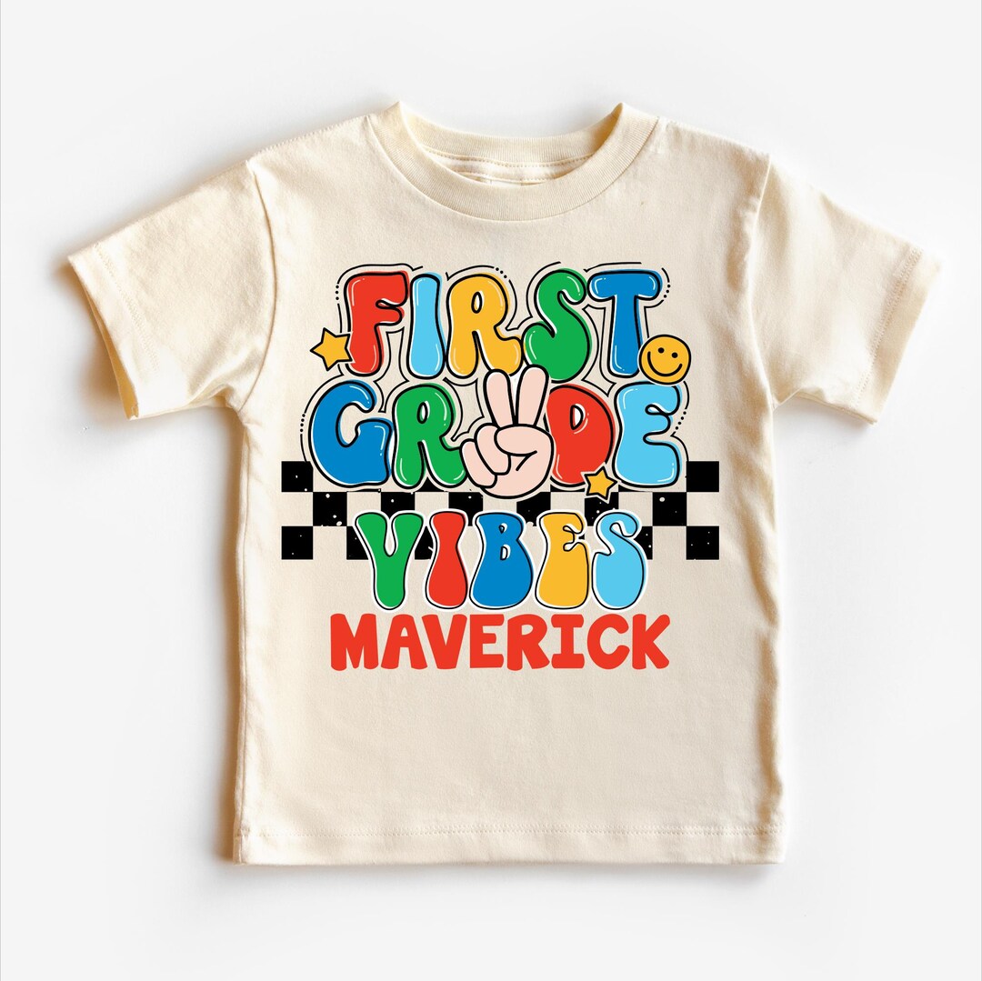 Personalized 1st Grade Back to School Vibes School Shirt - First Grade ...