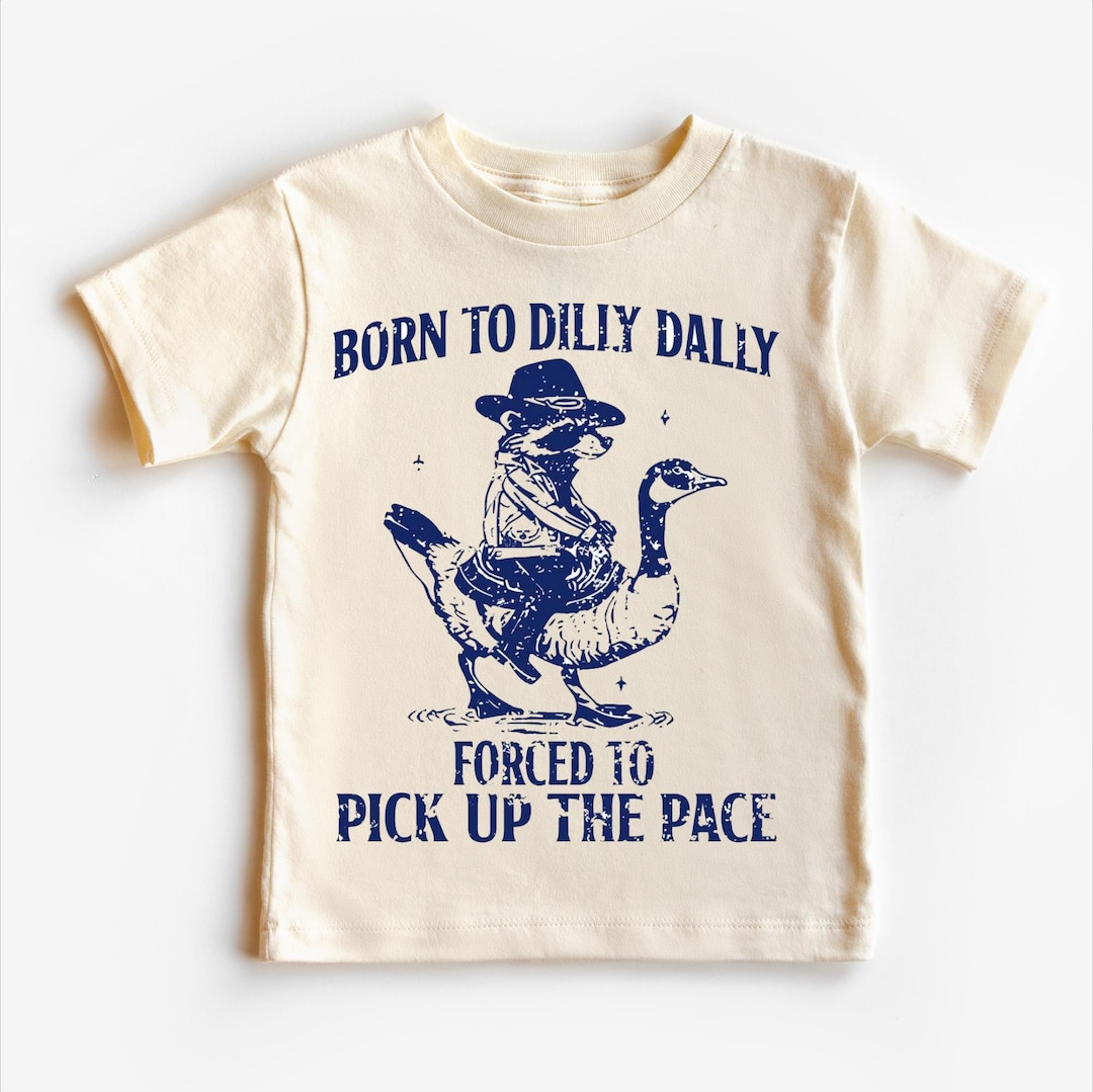 Born to Dilly Dally Retro Racoon Goose Shirt: Funny Graphic Tee - Etsy