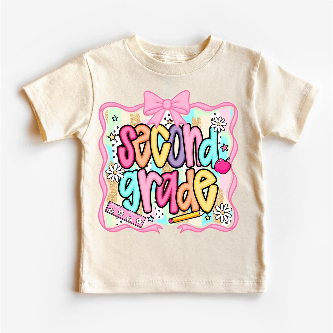 Girls Cute Second Grade Back to School Shirt | Bows and Pencils Shirt ...