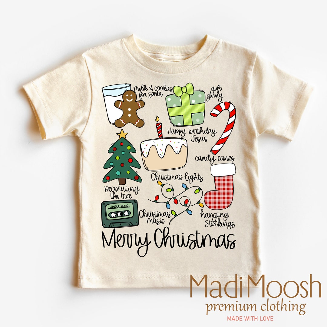 Merry Christmas Shirt - Retro Christmas Toddler Tee - Holiday Kids Shirt - Adult, Youth, Toddler ...