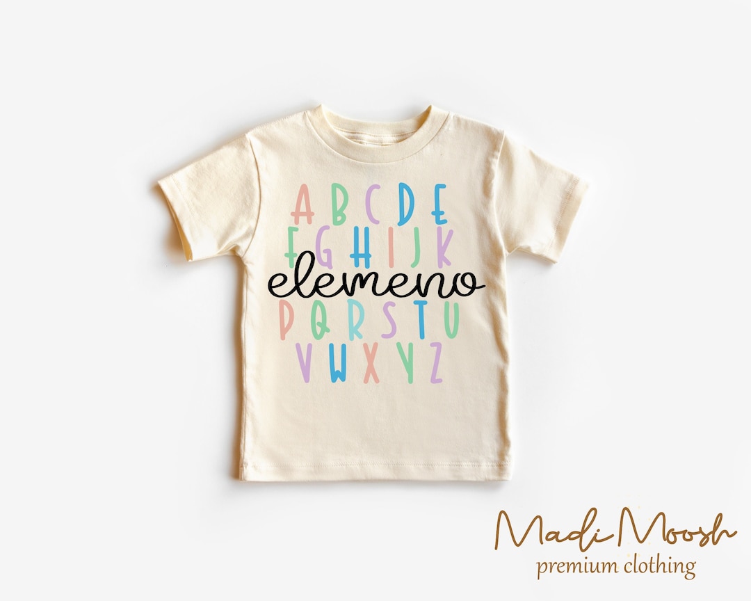 ABC Elemeno Alphabet School Shirt - Cute Kids Shirt - Natural Toddler ...