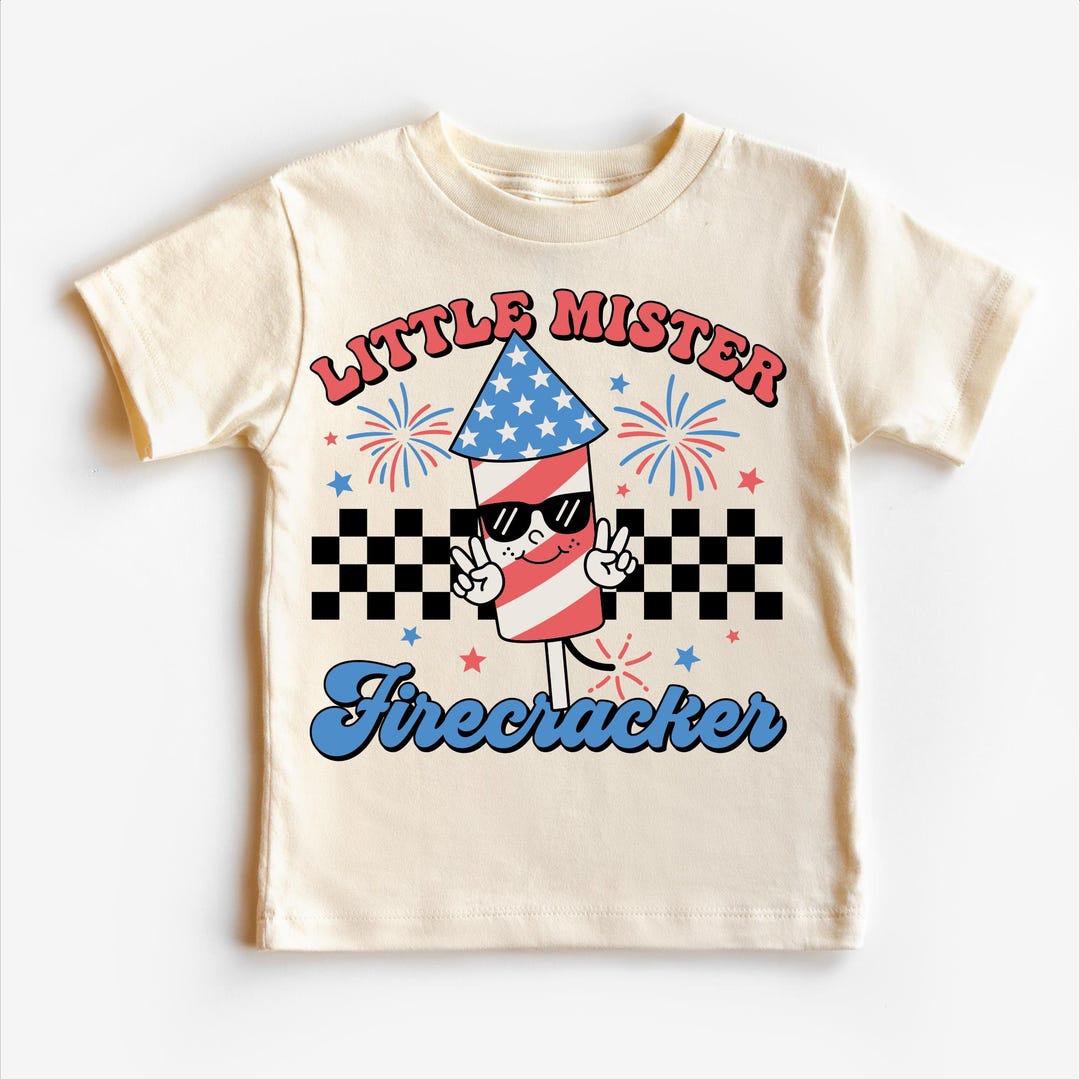 Boys Little Mister Firecracker 4th of July Shirt - Independence Day ...