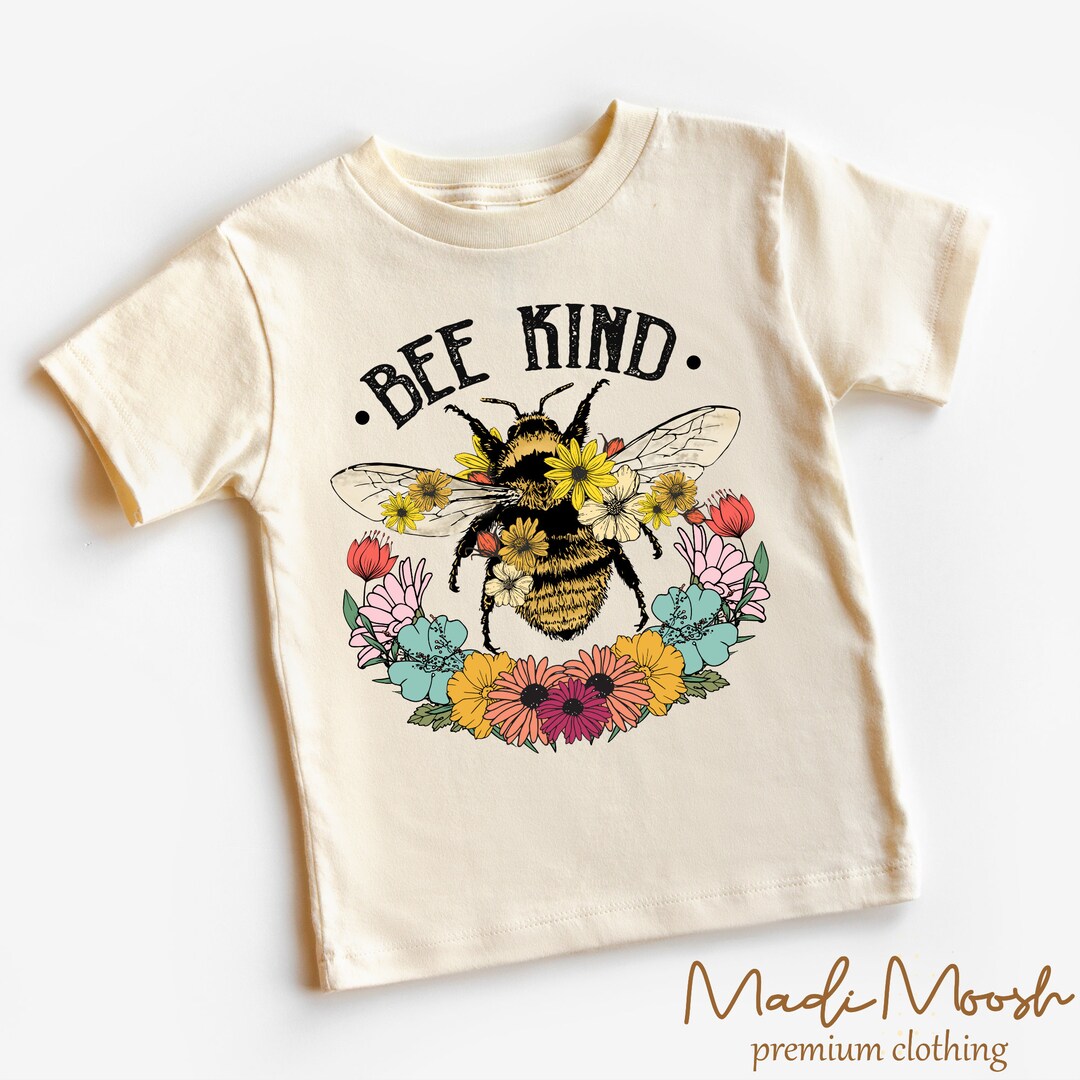 Bee Kind Toddler Shirt - Bumble Bee Boho Kids Shirt - Natural Toddler ...