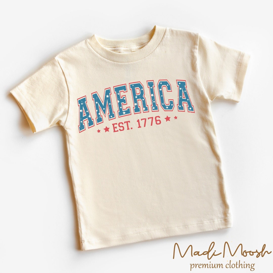 American Est. 1776 Kids Shirt - July 4th Toddler Tee - Kids 4th of July ...