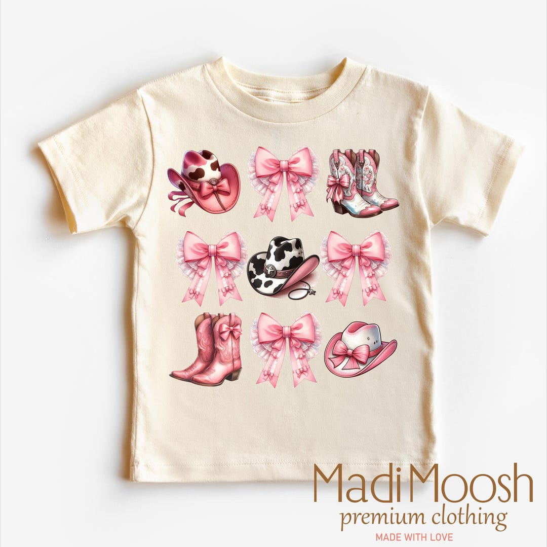 Girls Western Bows and Boots Shirt | Boots Bows and Cowboy Hats Shirt ...