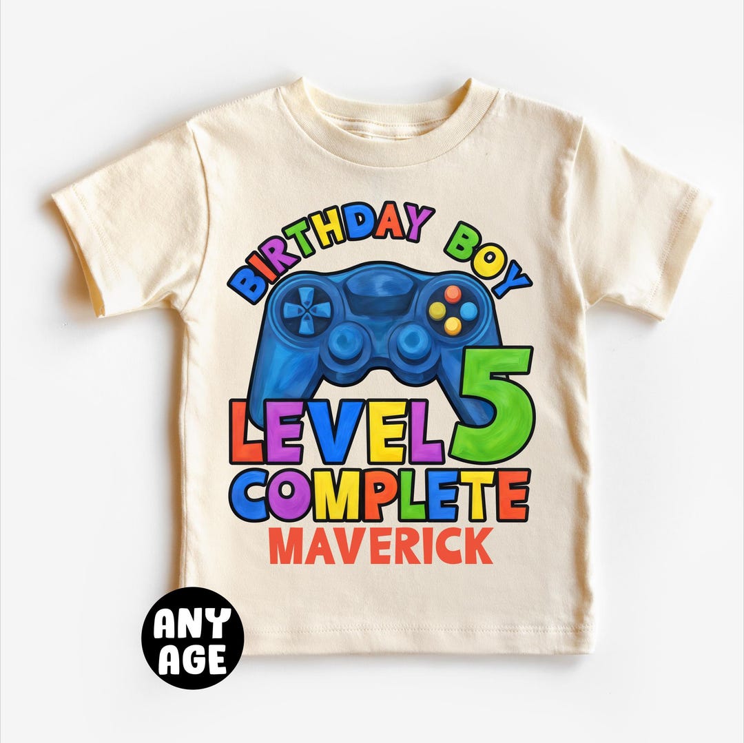 Personalized Level 5 Complete Gamer Birthday Shirt - Boys Fifth ...