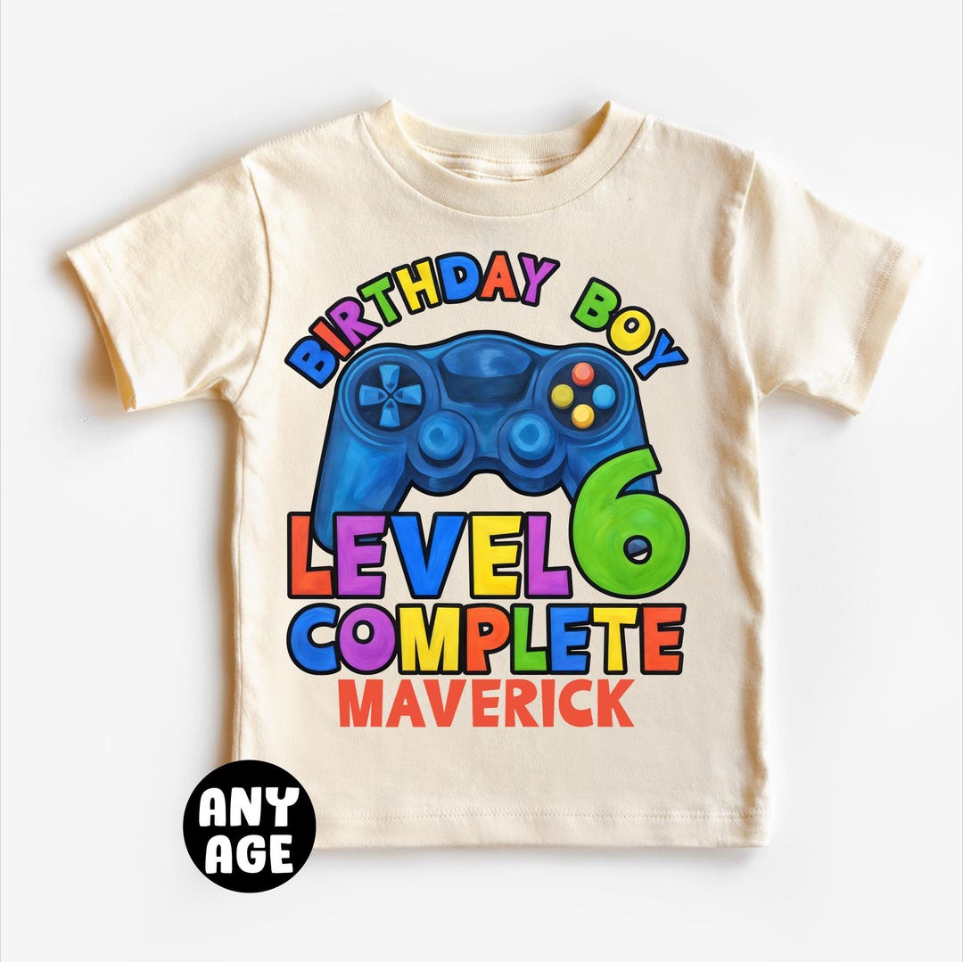 Personalized Level 6 Gamer Birthday Shirt - Sixth Birthday Tee - Etsy