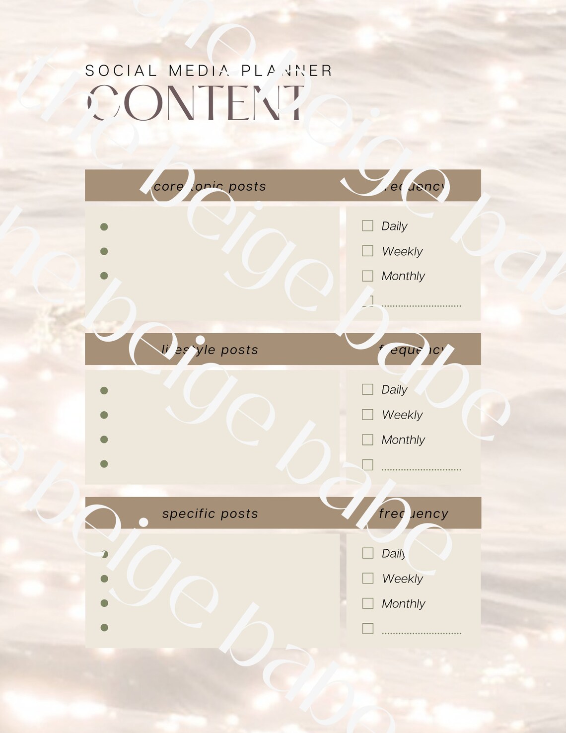 Beige Aesthetic Content Creator Planner/journal/goal Tracker - Etsy