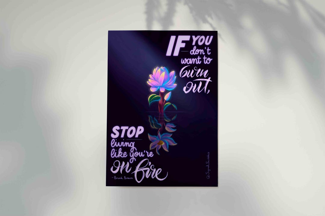 Burn Out Motivational Quote Calligraphy Hand-lettering Poster Design ...