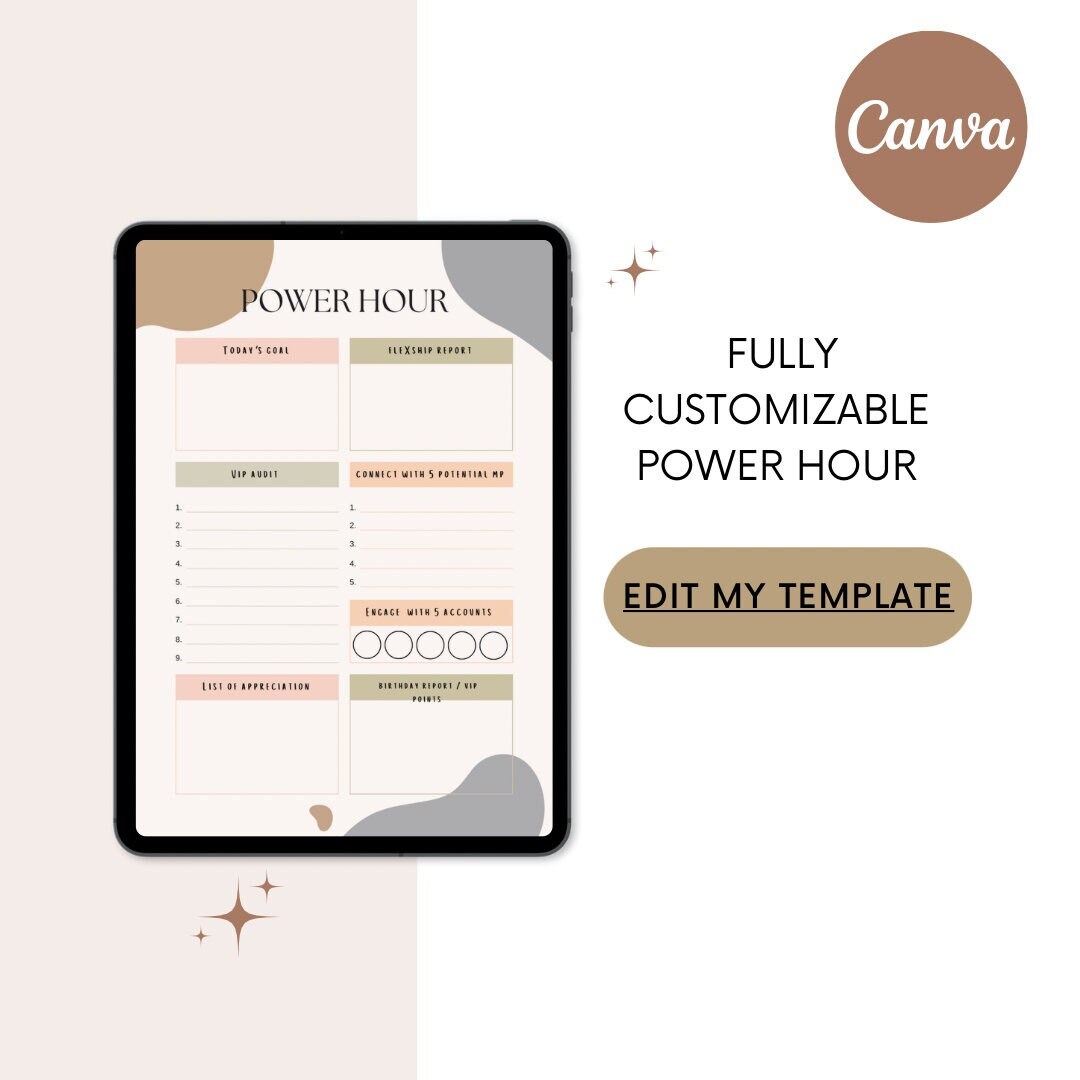 Monat POWER HOUR TEMPLATE, Customizable Power Hour, Monat Power Hour - Etsy